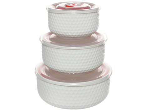 Комплект от 3 керамични купи с вакумни капаци 27c8216