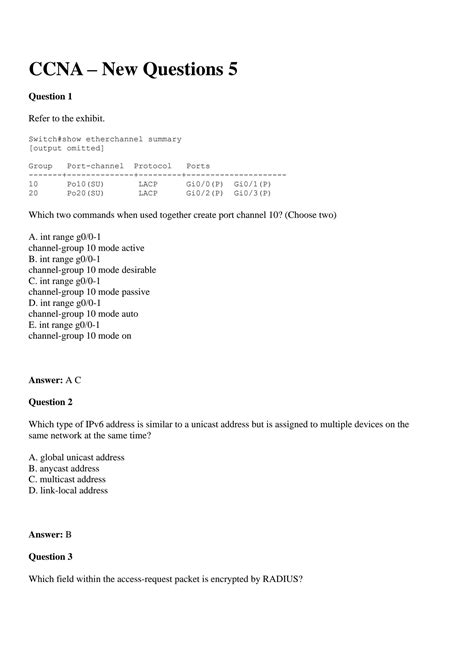 SOLUTION CCNA EXAM QUESTIONS Studypool