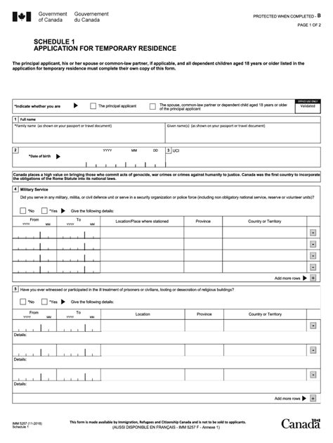 Canada Imm 5257 B Form Fill Online Printable Fillable Blank Pdffiller