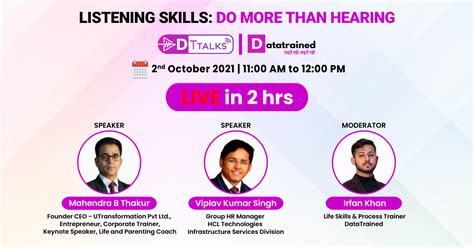 Datatrained On Linkedin Datatrained Webinar Dttalk Listeningskills Listening Speaking…