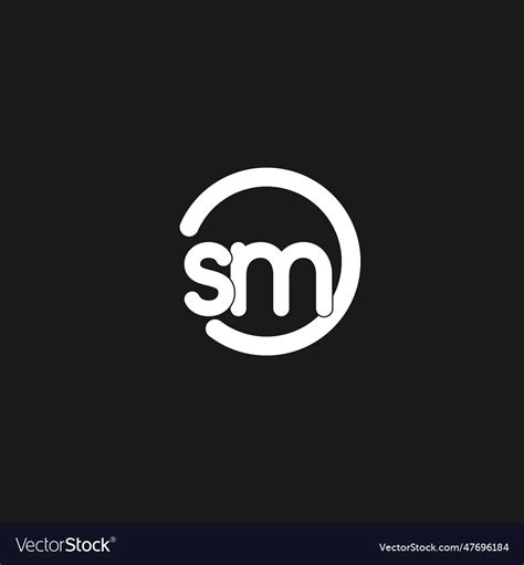 Initials Sm Logo Monogram With Simple Circles Vector Image