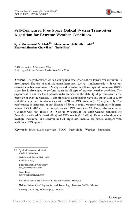 self configured free space optical system transceiver algorithm for