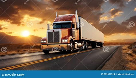 Truck Speeding On The Highway Transportation Stock Illustration 88218379