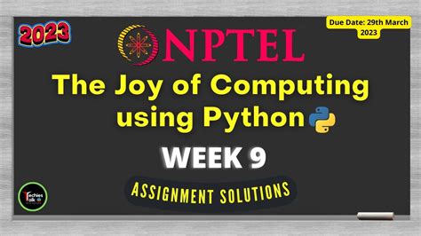 Nptel The Joy Of Computing Using Python Week 9 Quiz Assignment
