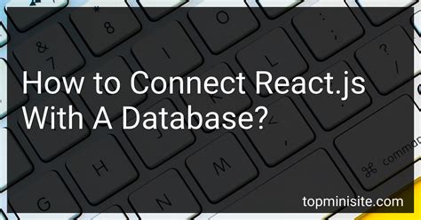 How To Connect React Js With A Database In