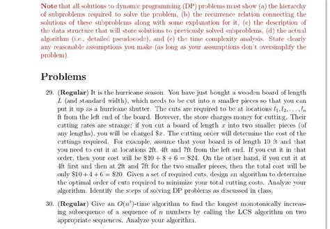 Solved Note That All Solutions To Dynamic Programming Dp