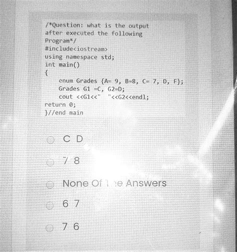 Solved Question What Is The Output After Executed The