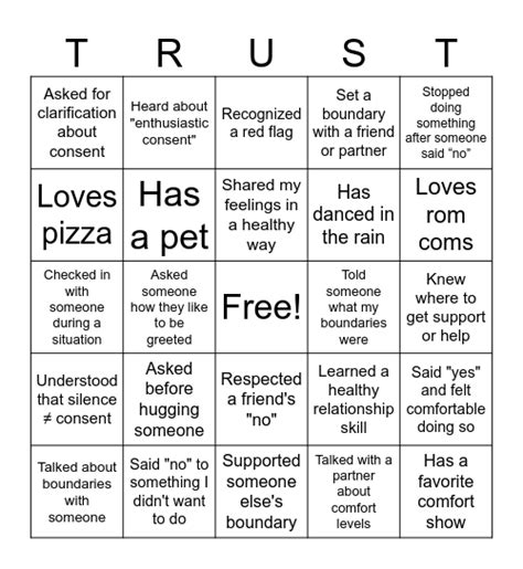 In Crust We Trust Consent Bingo Card