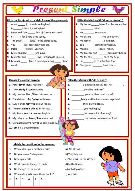 English Grammar Exercises Present Simple