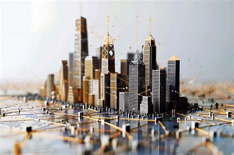 Urban City Connectivity Enhancing Efficiency And Sustainability Stock Illustration