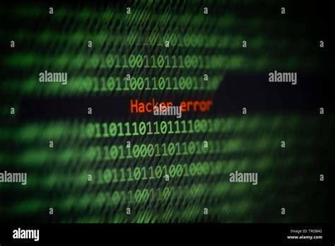 Hacked Computer Technology Binary Code Number Data Alert Hacker Error