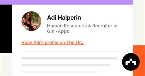 Adi Halperin Human Resources And Recruiter At Gini Apps The Org