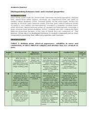 LAB IONIC AND COVALENT PROPERTIES docx Analaura Jiménez Distinguishing between ionic and