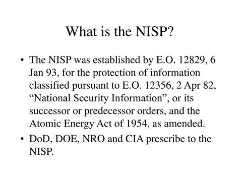 Ppt Welcome To The National Industrial Security Program Nisp