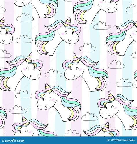 Cute Unicorn Vector Pattern Stock Vector Illustration Of Love Design 117372080