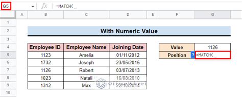 How To Use MATCH Function In Google Sheets Scenarios