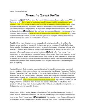 Formal Speech Outline COMM Studocu