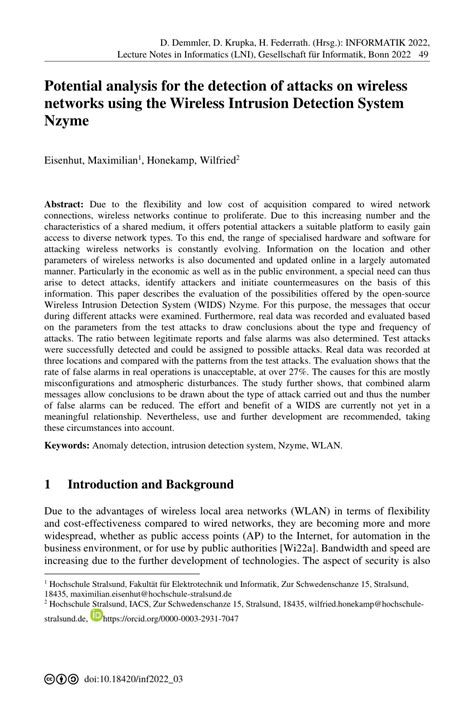 Pdf Potential Analysis For The Detection Of Attacks On Wireless Networks Using The Wireless