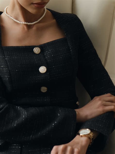 Твидовый жакет приталенного силуэта Lichi Online Fashion Store