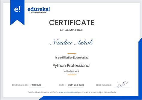 Nandini Ashok On Linkedin Im Happy To Share That Ive Obtained A New Certification Python