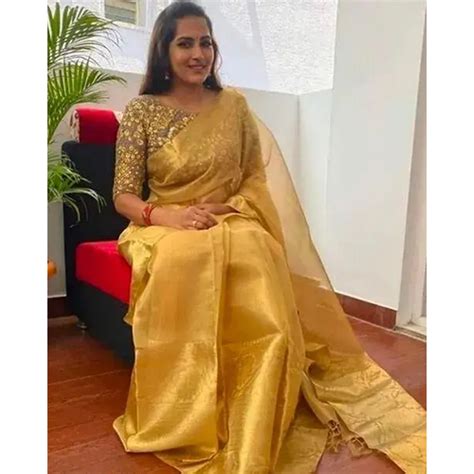 Buy Tissue Fancy Saree At An Attractive Price Lightweight Cotton Silk