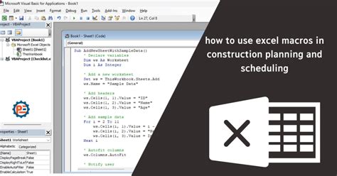 How To Use Excel Macros In Construction Planning And Scheduling