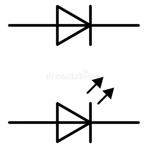 Schematic Designation Of Semiconductor Diode And Light Emitting Diode Stock Illustration