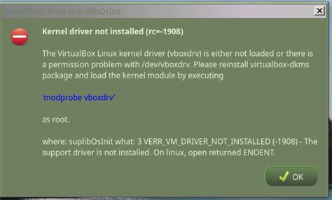 Virtualbox Kernel Driver Not Installedrc 1908 Pravins Blog