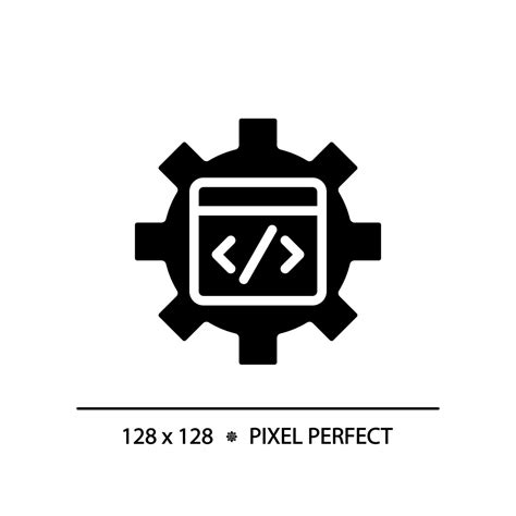 Stem In Coding In Pixel Perfect Black Glyph Icon App Development