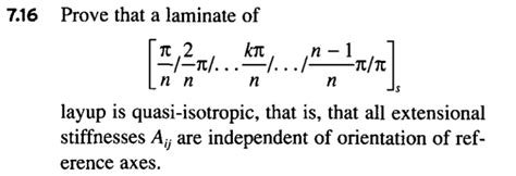 Solved 7 16 Prove That A Laminate Of πιπ Layup Is