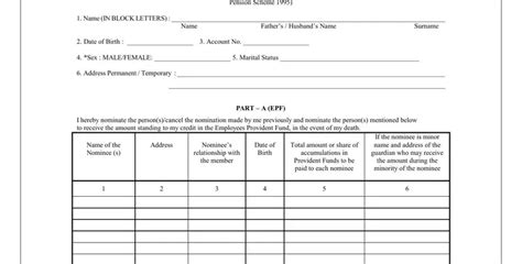 Pf Nomination Declaration Form ≡ Fill Out Printable Pdf Forms Online