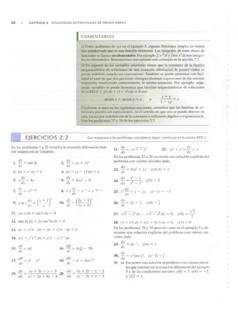 Variables Separables Ejercicios Libro Pdf