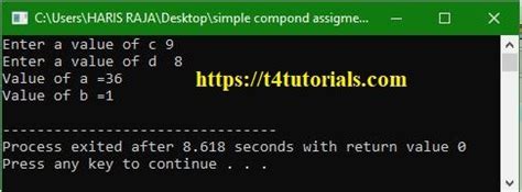 Simple Compound Assignment Program In C C Plus Plus T Tutorials