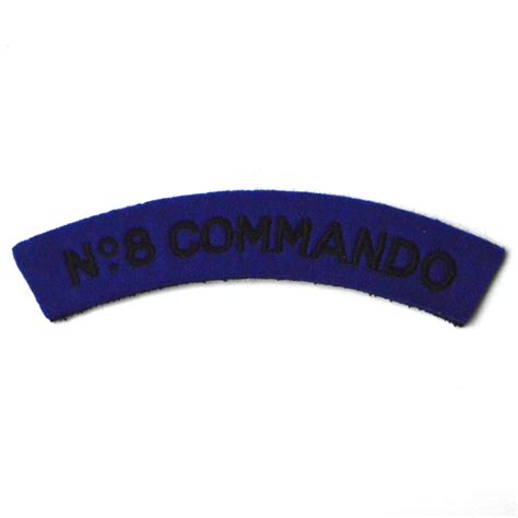 No8 Commando Embroided Cloth Shoulder Title Black On Blue Jeremy