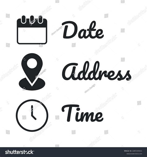 Date Time Address Place Icons Symbol Stock Vector Royalty Free 2287145411 Shutterstock