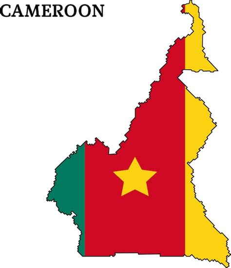 Premium Vector Cameroon Map Flag Vector Illustration