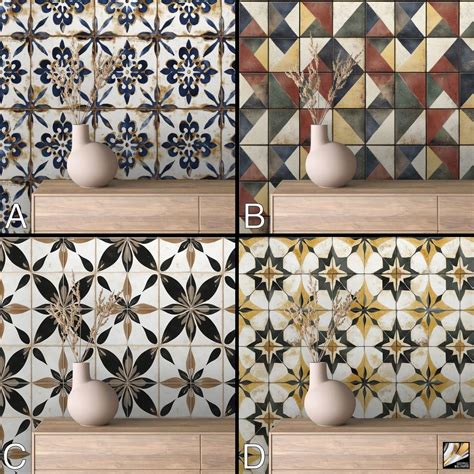 Vintage Spanish Tile Peel And Stick Wallpaper Mediterranean Decor Etsy