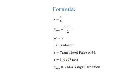 Radar Range Resolution Calculator Everything Rf