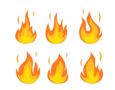 Premium Vector Cartoon Fire Flames Set
