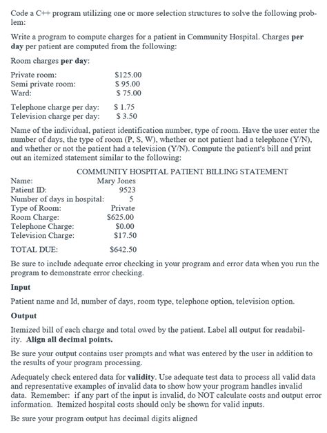 Solved Code A Ch Program Utilizing One Or More Selection