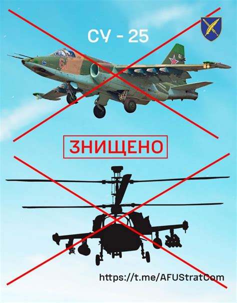 Українські військові знищили літак Су 25 та вертоліт окупантів — військові втрати росії
