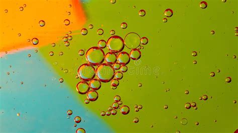 Oil In Water Suspension Close Up Scientific Texture For Laboratory