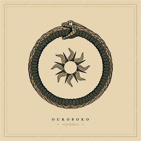 Premium Vector Hand Drawn Ouroboros Illustration