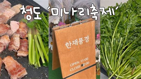 Vlog 술브이로그 청도미나리축제 한재미나리삼겹살 조합은 못참지 청도미나리맛집 ‘한재풍경 봄미나리 청도여행 술먹방