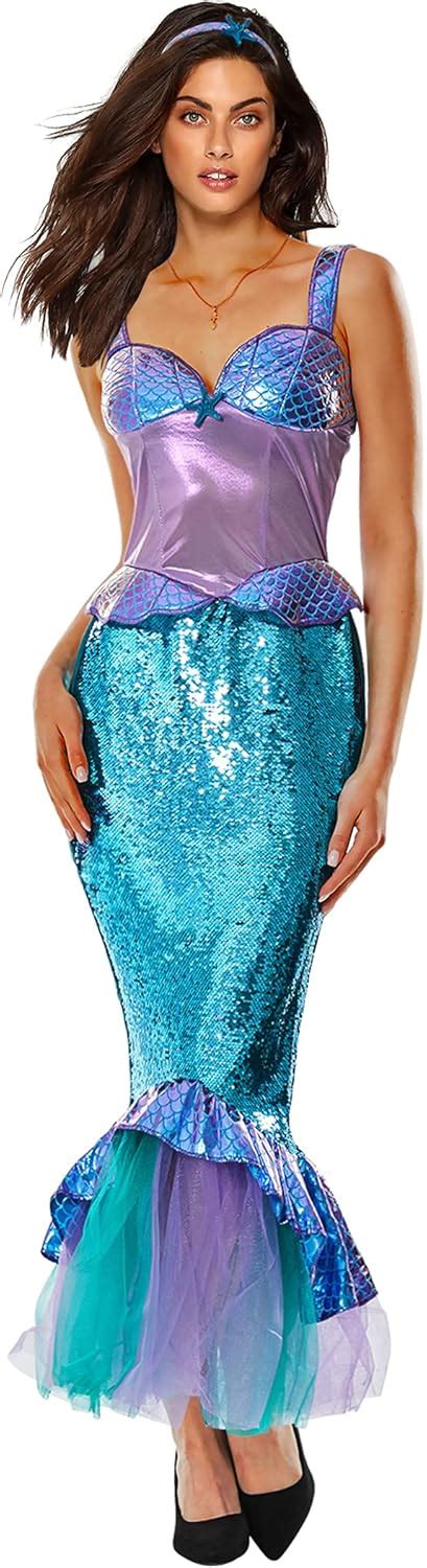 Reneecho Disfraz De Sirena Para Mujer Vestido De Cola De Sirvienta