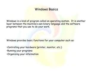 WIndows Basics PPT