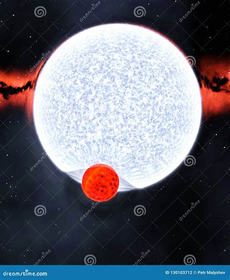 Binary Star With Red Dwarf And Blue Giant 3d Render Stock Image 130103827