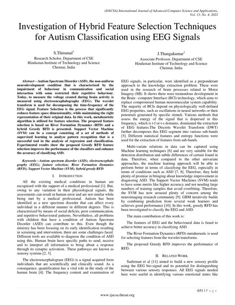 Pdf Investigation Of Hybrid Feature Selection Techniques For Autism