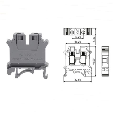 2pcs Din Rail Universal Screw Terminal Blocks Uk 6 Grandado