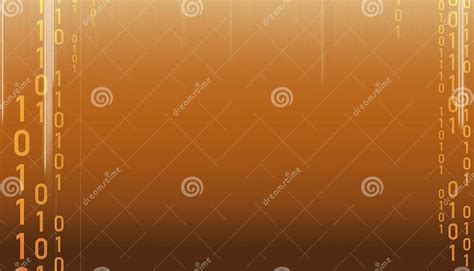 Yellow Binary Numbers 0101 Code On Gradient Orange Background Data